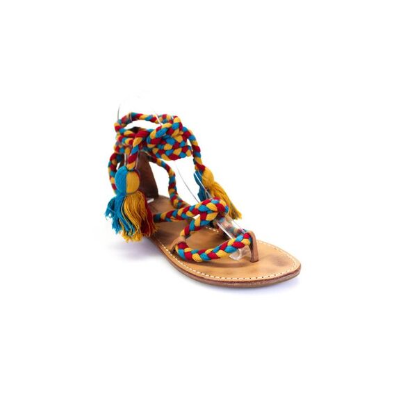Soludos | Shoes | Soludos Womens Fringe Braided Strappy Sandals Brown ...